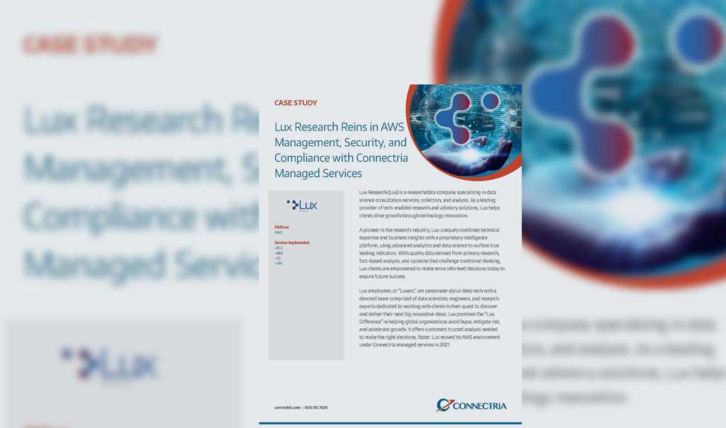 Lux Research Reins in AWS Management with Connectria
